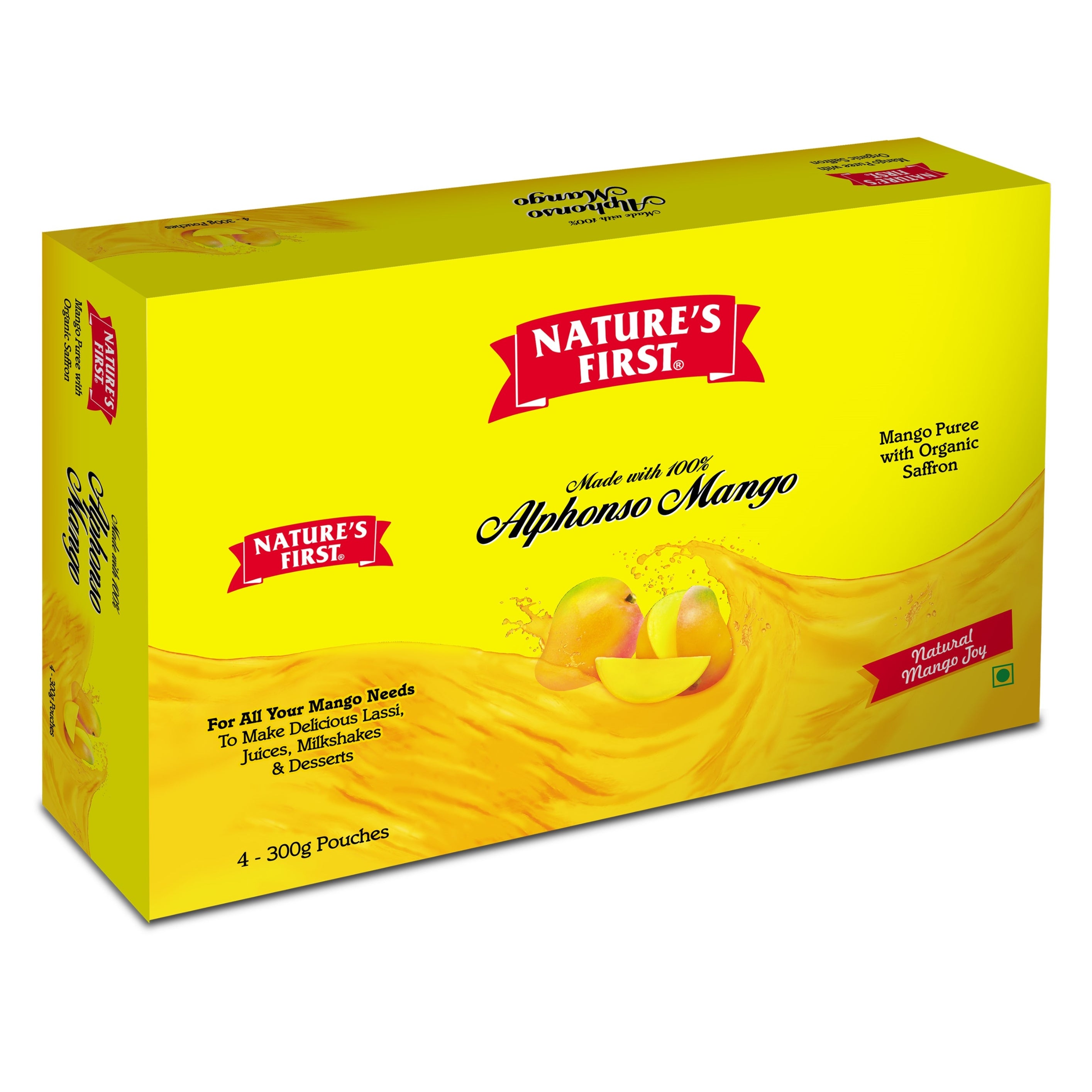 Festive Gift Box Alphonso Mango Pulp, 4 x 300 Grams pouches